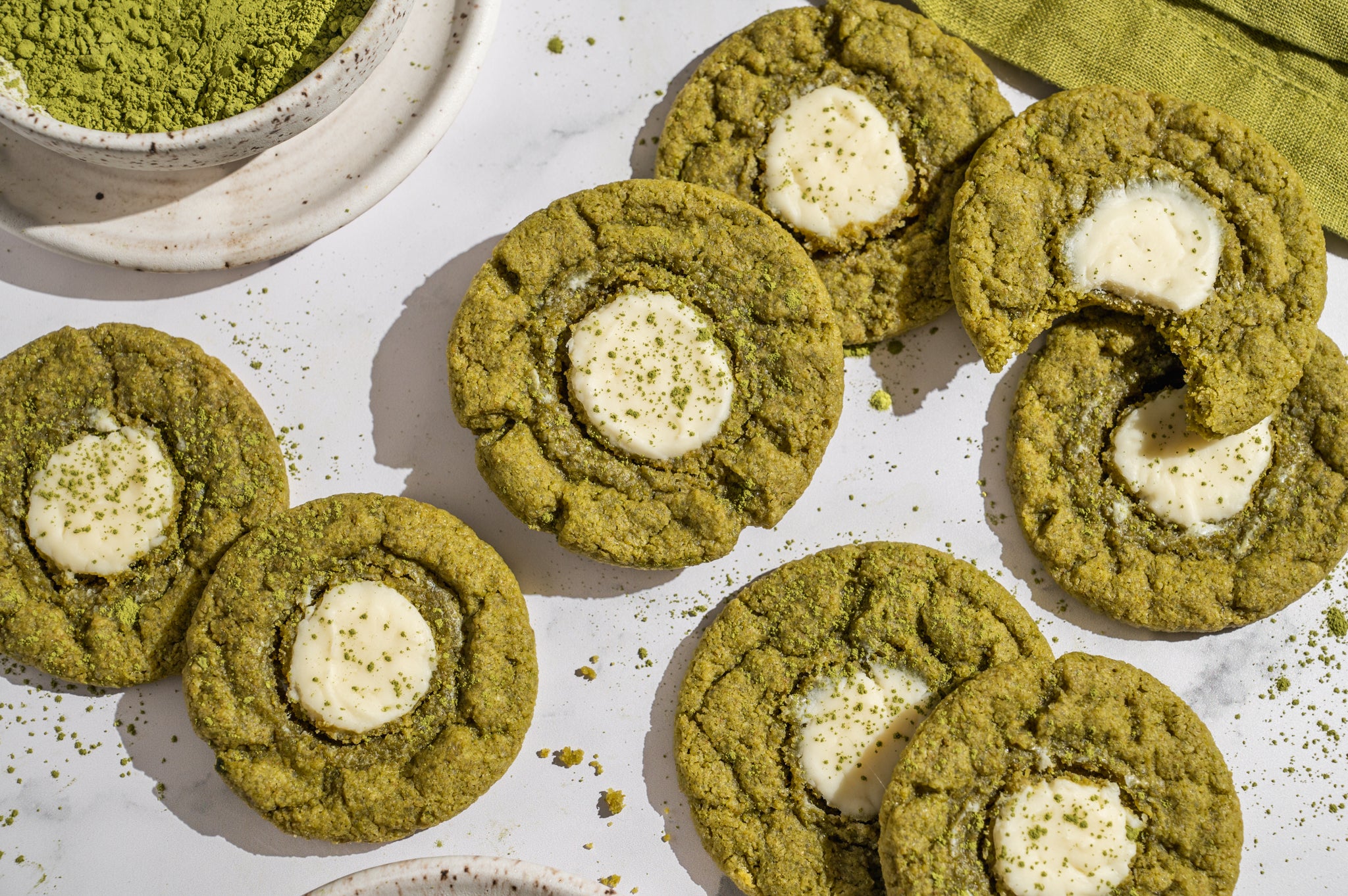 Matcha Thumbprint Cookies - Vegan + Gluten-Free | Maja